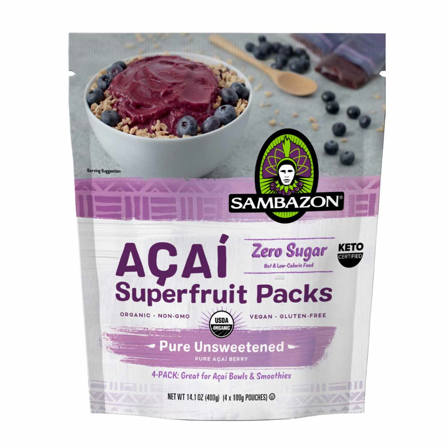 ACAI PURE UNSWEETENED 4 PACKS - Congelados Express